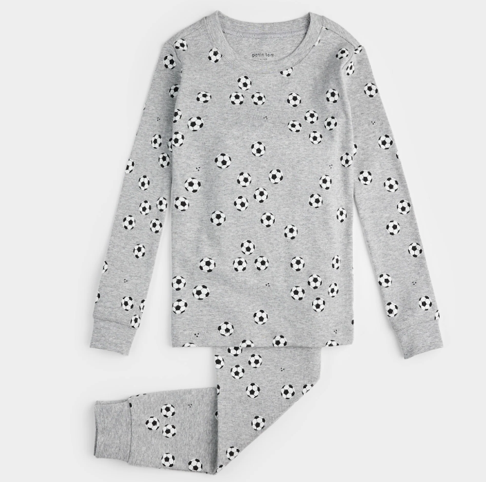 Soccer PJ Set | Heather Grey – Babycakes Children's Boutique