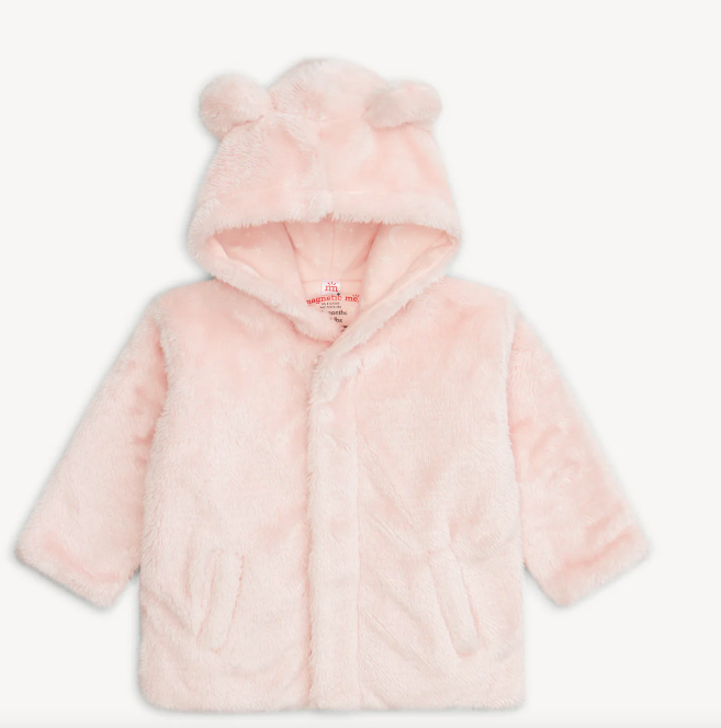 Minky Bear Jacket | Pink Blossom – Babycakes Children's Boutique