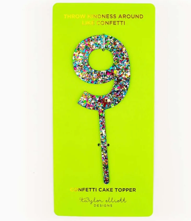 Confetti Cake Topper | 9 – Babycakes Children's Boutique