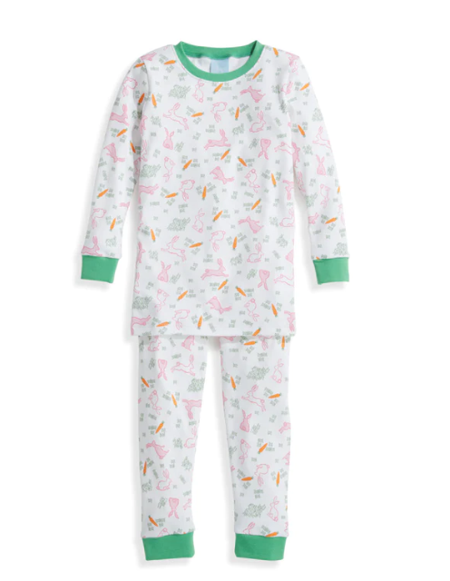 Honeybunny Printed Pima Pajamas | Pink – Babycakes Children's Boutique